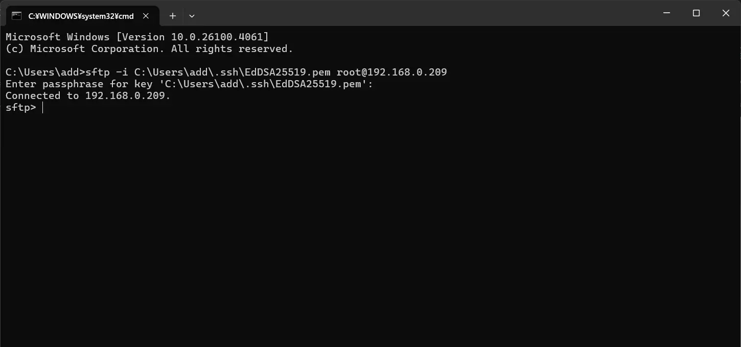 Open SSH クライアントで接続 | Titan SFTP Server